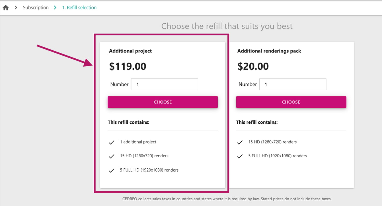 Purchase an additional personal project