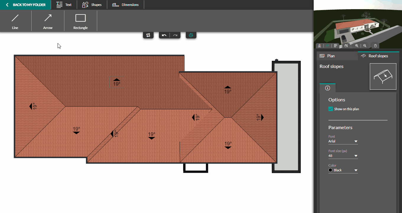 Add and customize a roof plan