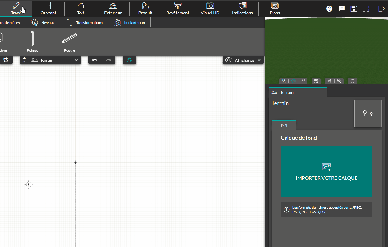 Importer un fichier DWG (ou DXF)