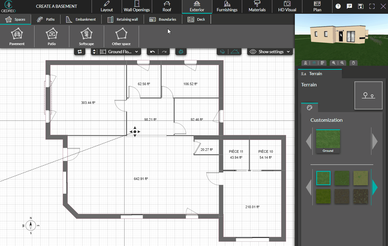 Create a semi-underground garage [terrain module]