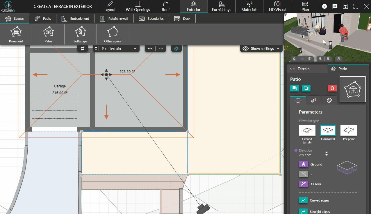 Draw a deck in Exterior step [Terrain Module]