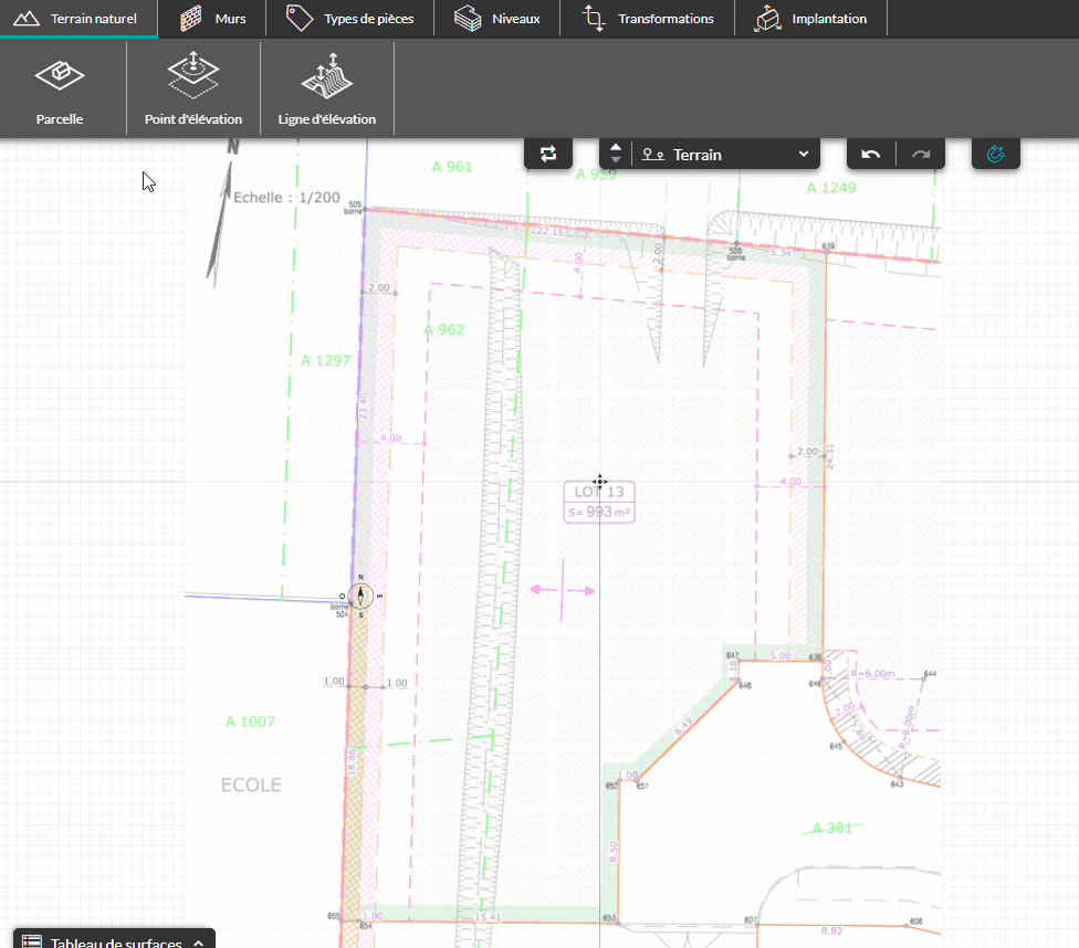 Dessiner une parcelle de terrain
