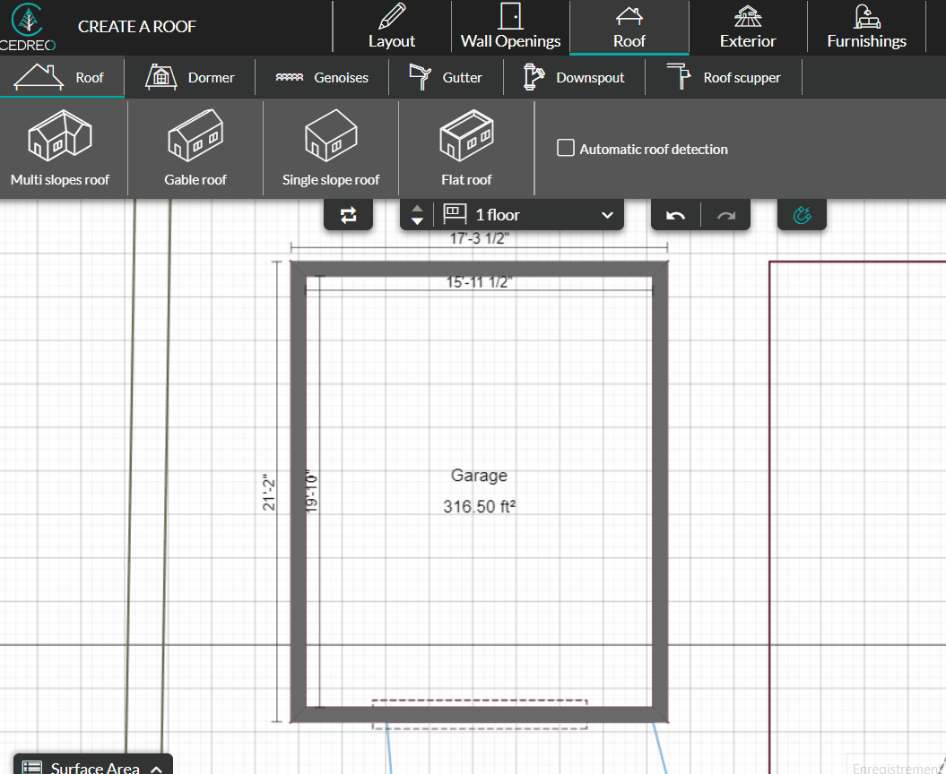 Create a single slope roof
