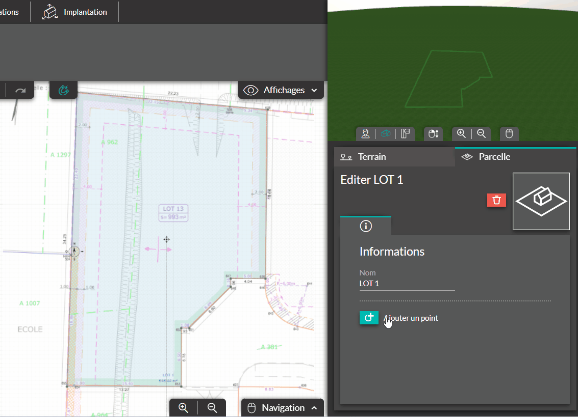 Dessiner une parcelle de terrain