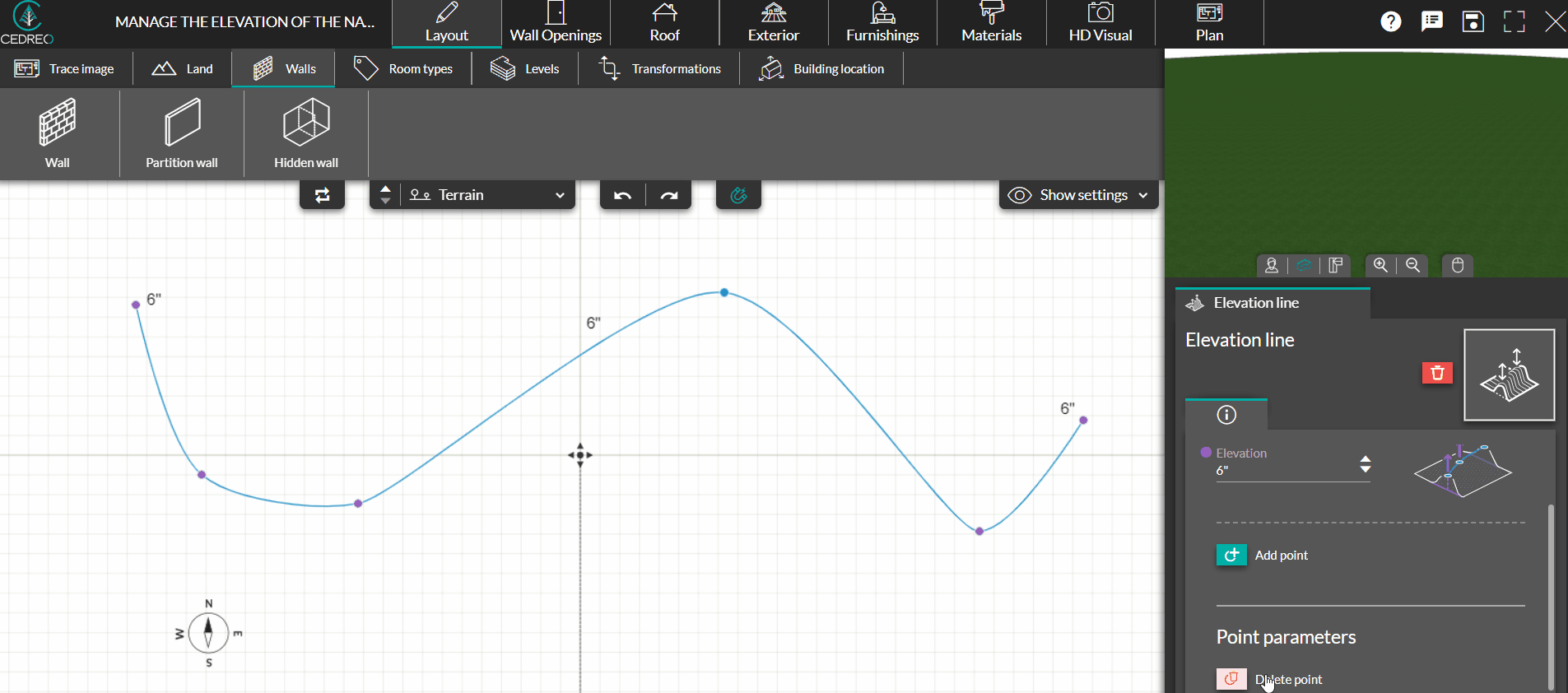 Manage the elevation of natural ground