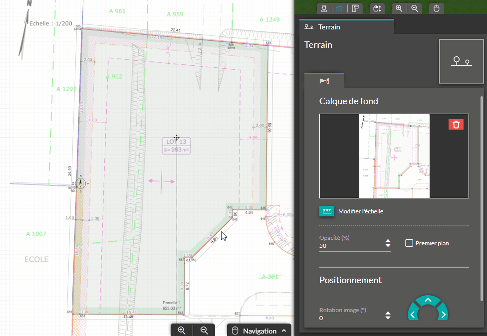 Dessiner une parcelle de terrain