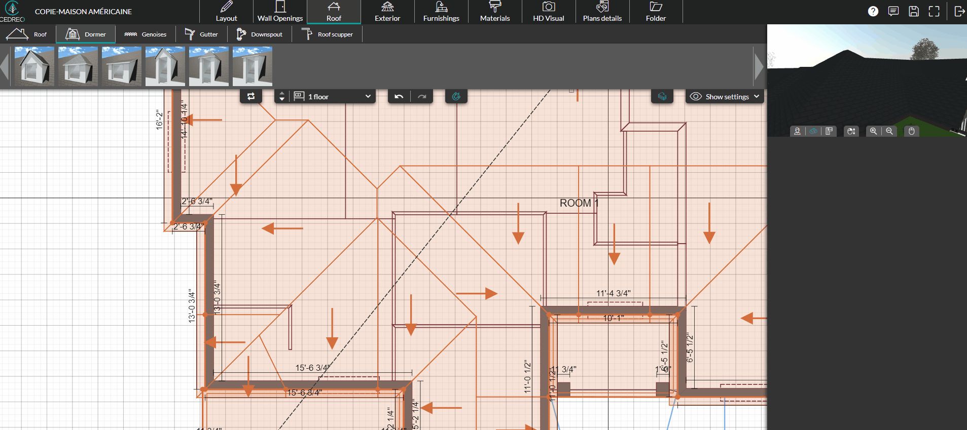 Insert dormers and wall dormers