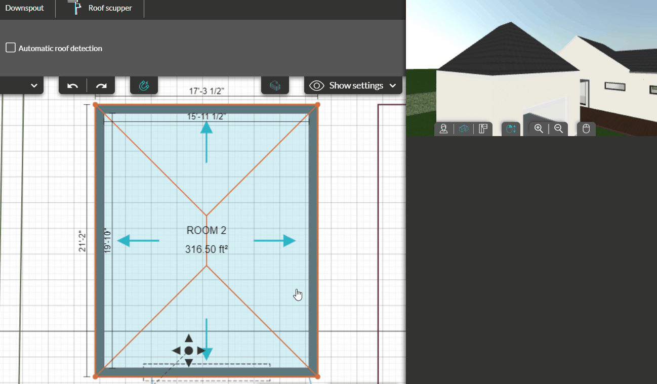 Create a multi-slopes roof